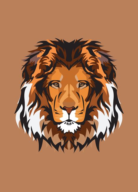 'Lion Head Decoration' Poster by Eki D Surya | Displate