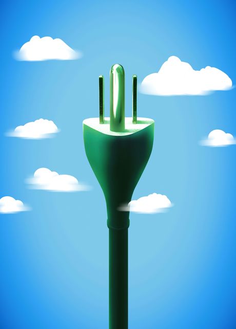 'US power plug in sky' Poster by Mirror Images | Displate