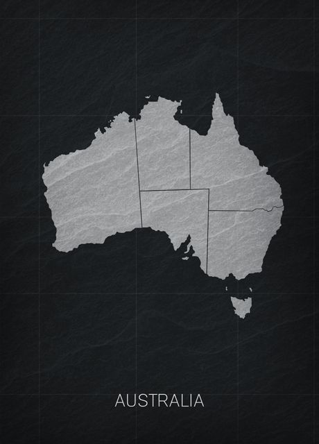 'Australia Map Modern Slate' Poster by Dipewhy | Displate
