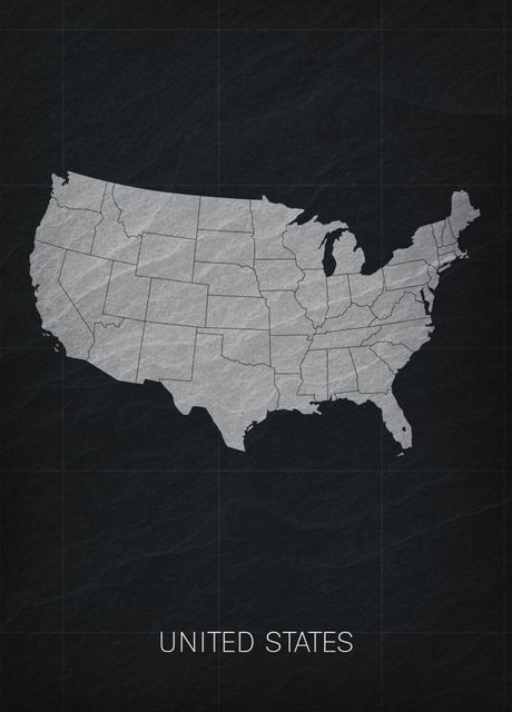 'USA Map Modern Slate' Poster by Dipewhy | Displate