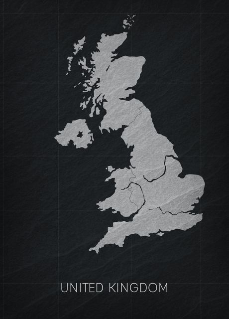 'UK Map Modern Slate' Poster by Dipewhy | Displate