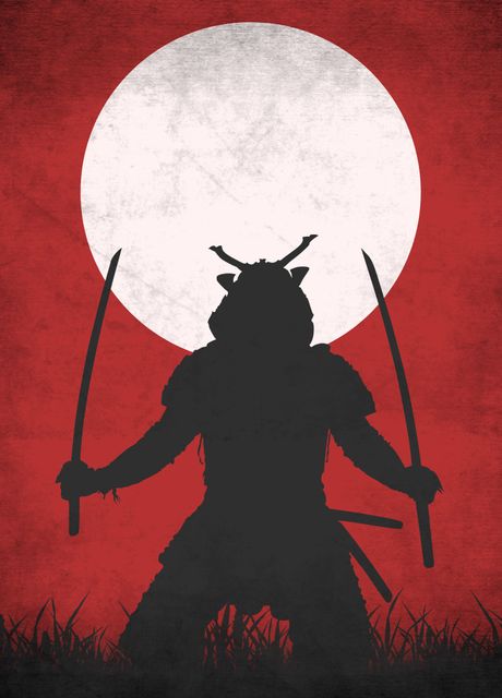 'Red Samurai' Poster by Eternal Art | Displate