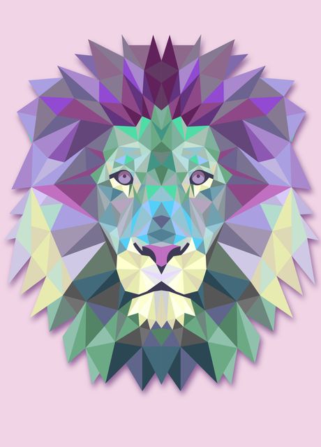 'stylized lion' Poster by Queensy Collin | Displate