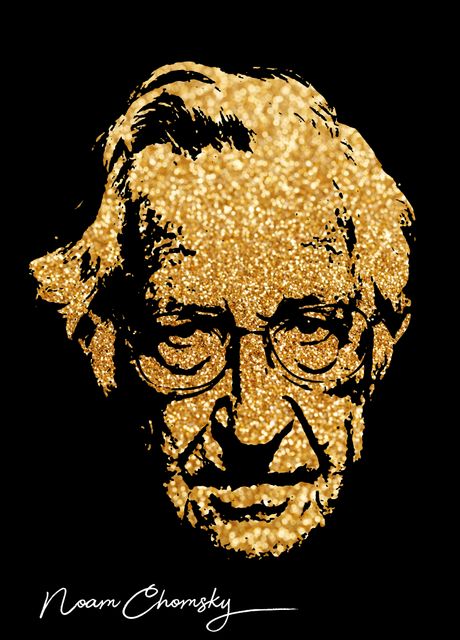 'Noam Chomsky portrait' Poster by Kitty Kit | Displate