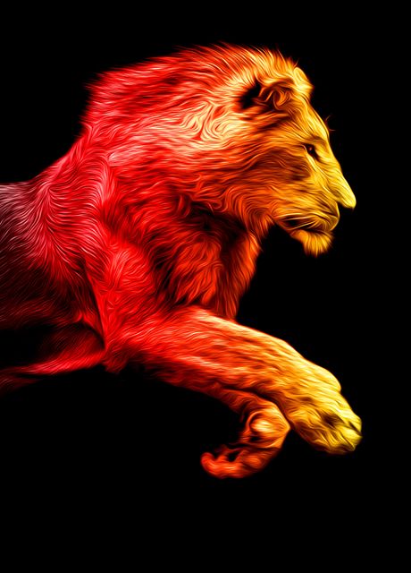 'Fire lion poster color' Poster by MK studio | Displate