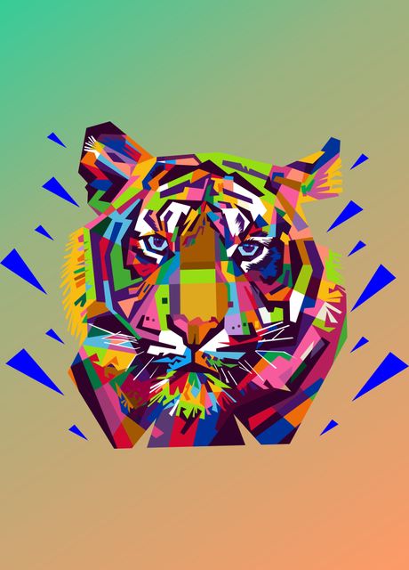 'Colorful Tiger' Poster by baturaja vector | Displate