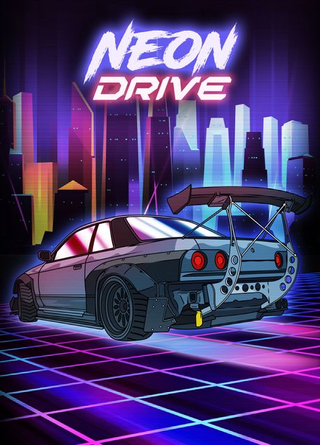 'Neon Drive' Poster by Navin Guyvit | Displate