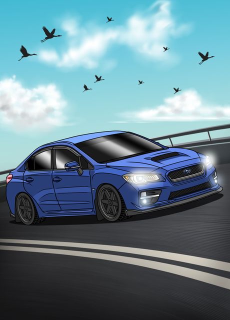 'Driving WRX' Poster by Navin Guyvit | Displate