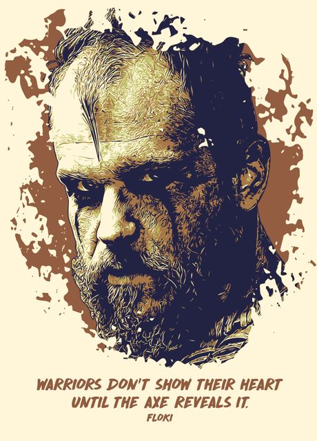'Floki Vikings Quote Poster' Poster by Rizky Irawan | Displate
