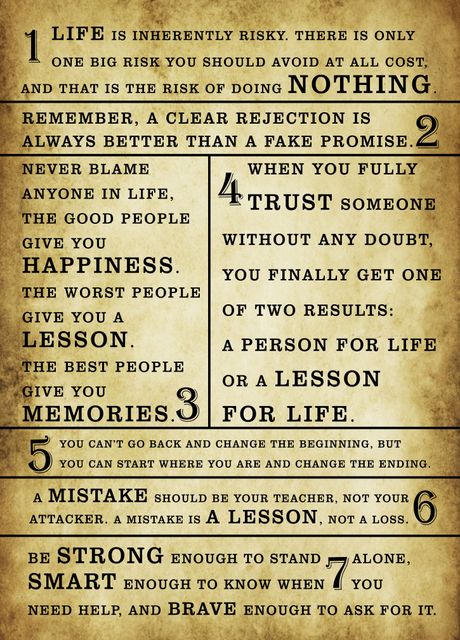 '7 Important Life Lessons' Poster by Creative Visual | Displate