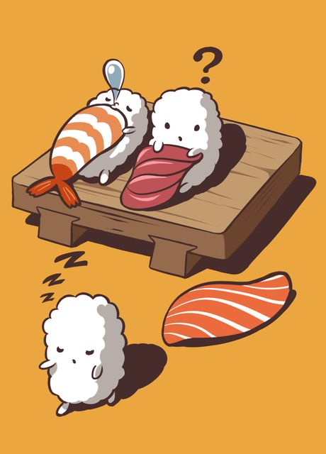 'Sleep Walking Sushi' Poster by Fox Republic | Displate