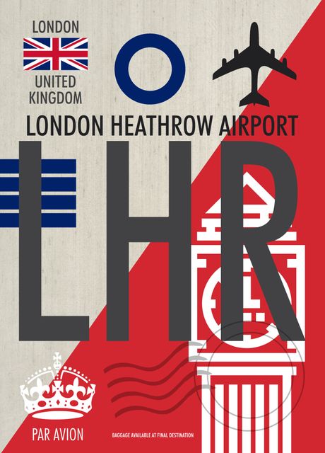 'LONDON HEATHROW LHR' Poster by Atomic Chinook | Displate
