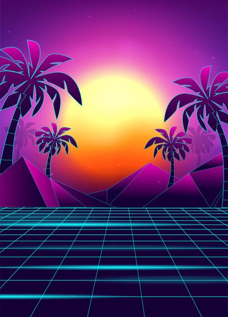 Tranquil Sunset Vaporwave Poster By Edm Project Displate