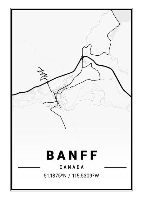 'Banff Light City Map' Poster by Tien Stencil | Displate
