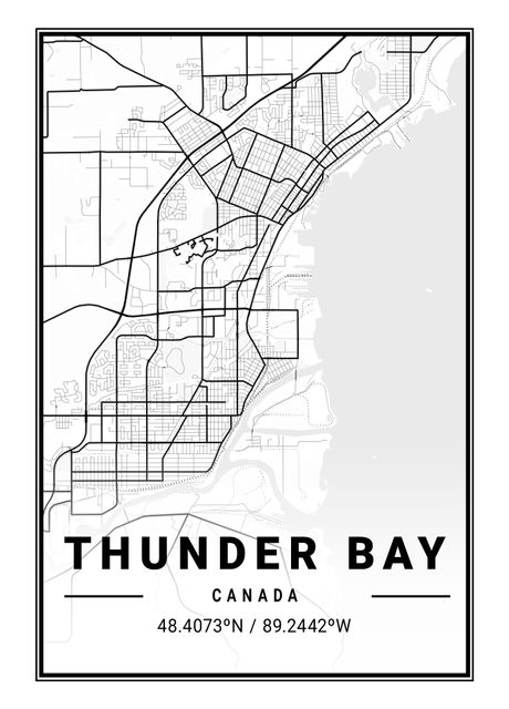 'Thunder Bay Light City Map' Poster by Tien Stencil | Displate