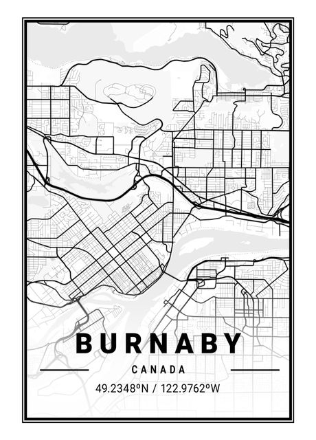 'Burnaby Light City Map' Poster by Tien Stencil | Displate