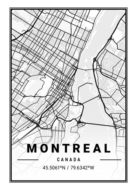 'Montreal Light City Map' Poster by Tien Stencil | Displate