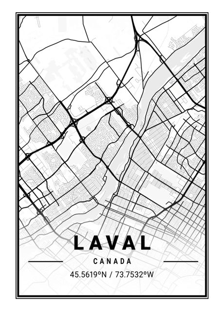 'Laval Light City Map' Poster by Tien Stencil | Displate