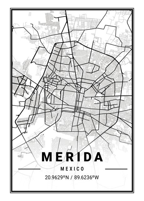 'Merida Light City Map' Poster by Tien Stencil | Displate