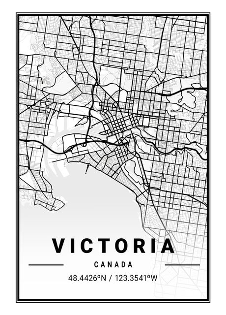 'Victoria Light City Map' Poster, picture, metal print, paint by Tien ...