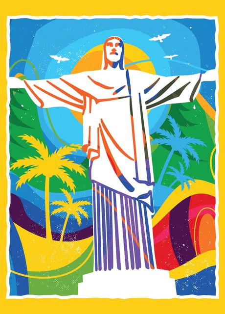 'Brazil Jesus statue' Poster by Bombdesign | Displate