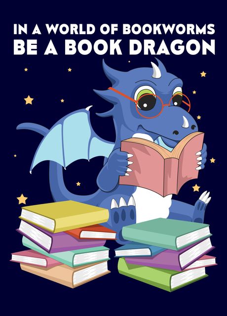 'Bookworm Book Dragon' Poster by ShirTom | Displate