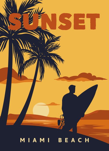 'Sunset Miami Beach' Poster by StonerPlates | Displate