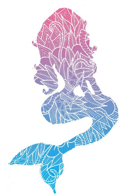 'Blue and Pink Mermaid' Poster by Sebastian Grafmann | Displate