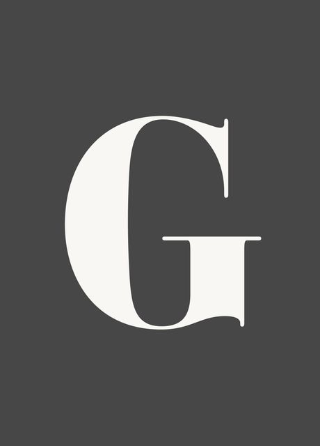 'Grey Letter G Print' Poster by KRPrintShop | Displate