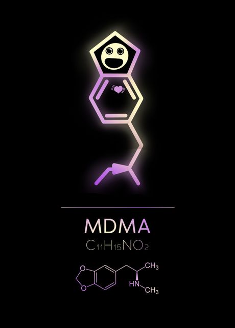 'Neon MDMA' Poster, picture, metal print, paint by Leo Barone | Displate