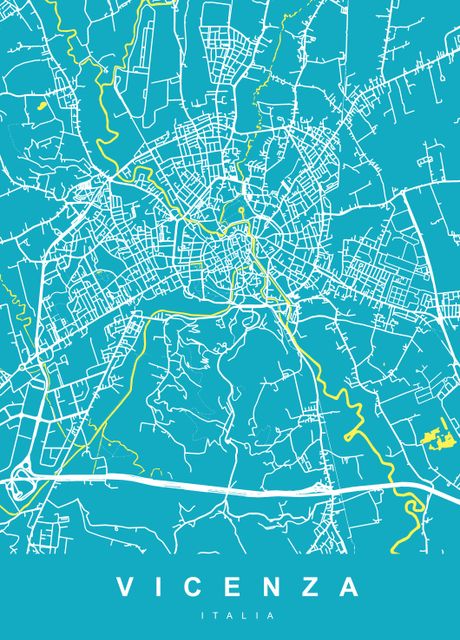 'VICENZA City Map Italy' Poster by UrbanMaps | Displate