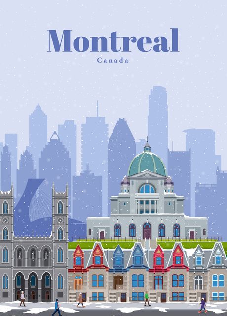'Travel to Montreal' Poster by Studio 324 | Displate