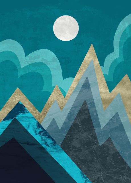 'Simple mountain wall art' Poster by vector heroes | Displate