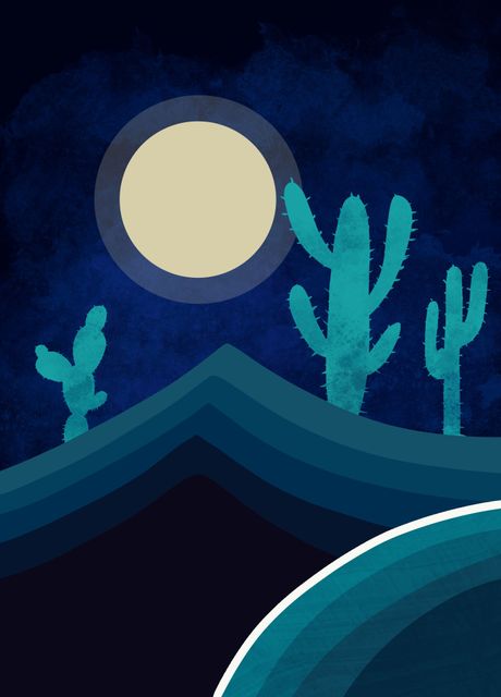 'Night in dessert Wall art' Poster by vector heroes | Displate