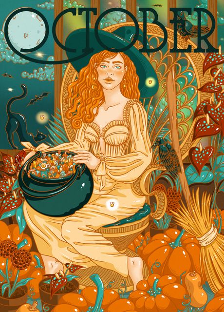 'October witch' Poster by Manon Orange | Displate