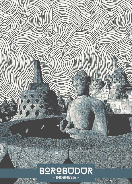 'Borobudur Poster Artwork' Poster by Rizky Irawan | Displate