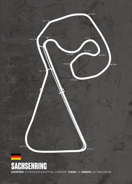 'Sachsenring ' Poster by Mapsters | Displate