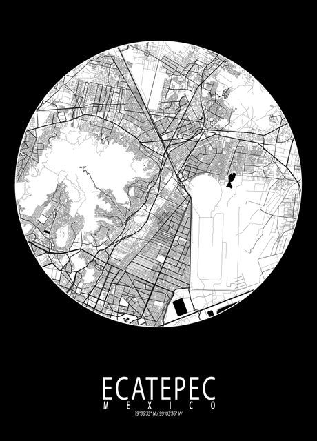 'Ecatepec City Map Moon' Poster by deMAP Studio | Displate