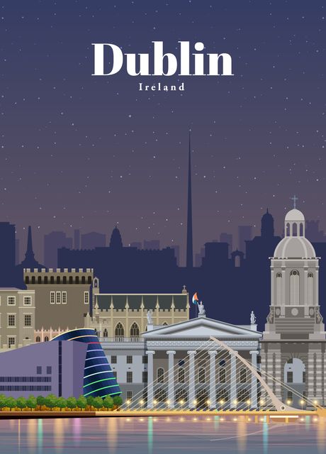 'Travel to Dublin' Poster by Studio 324 | Displate