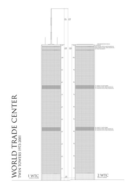 'Twin Towers WTC blueprints' Poster by PixelBase | Displate