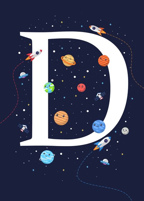 'alphabet D outer space' Poster by Yahya Art | Displate
