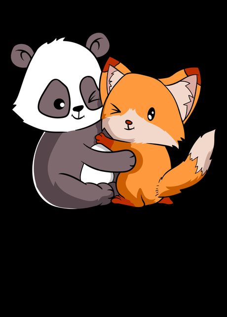 'Panda Fox Wild Life' Poster by Roland Andres | Displate