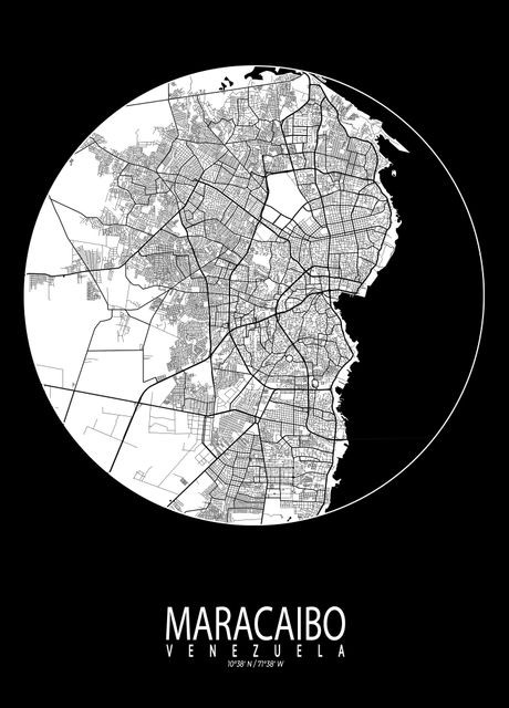 'Maracaibo City Map Moon' Poster by deMAP Studio | Displate