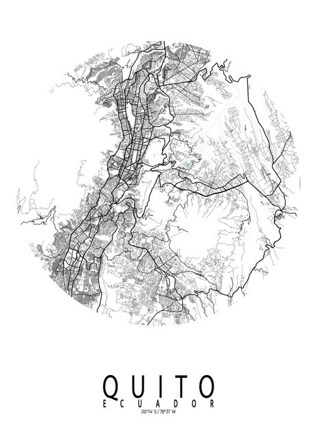 'Quito City Map Circle' Poster by deMAP Studio | Displate