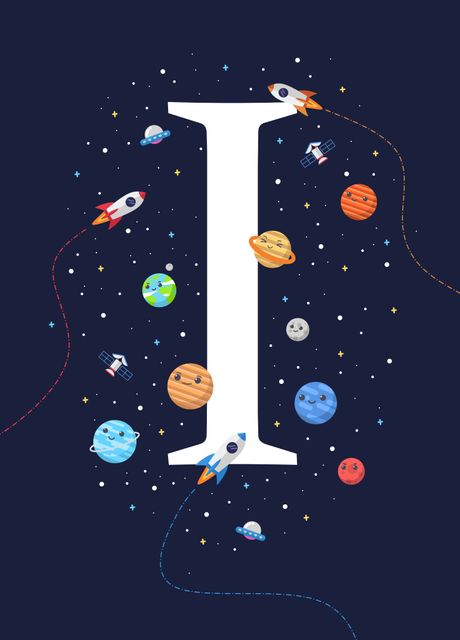 'alphabet I outer space' Poster by Yahya Art | Displate