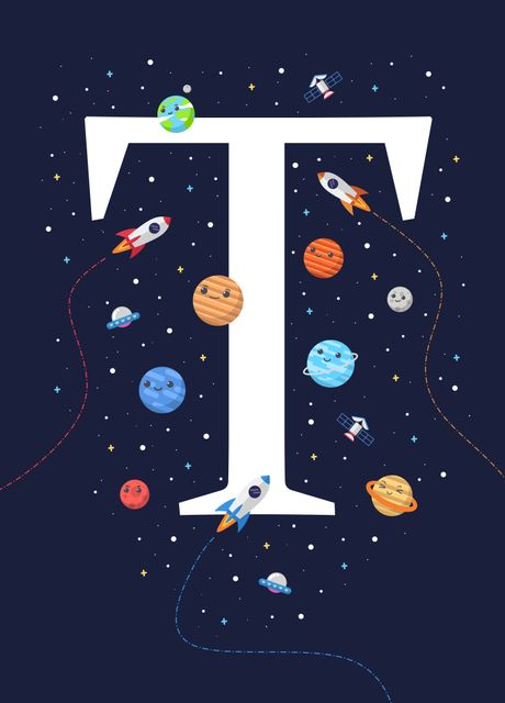 'letter T outer space' Poster by Yahya Art | Displate
