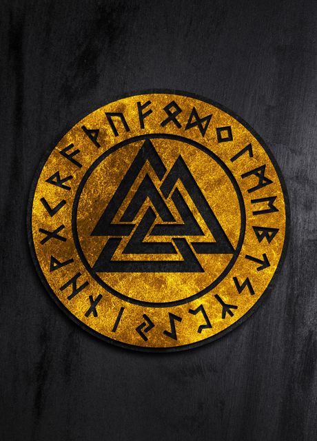 'Valknut Viking symbol Gold' Poster by Art by Occho | Displate