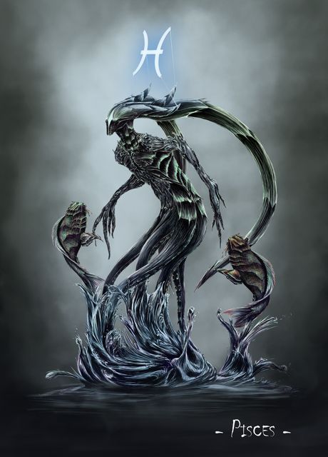 'Dark Pisces' Poster by Insaniel Digital Handcraft | Displate