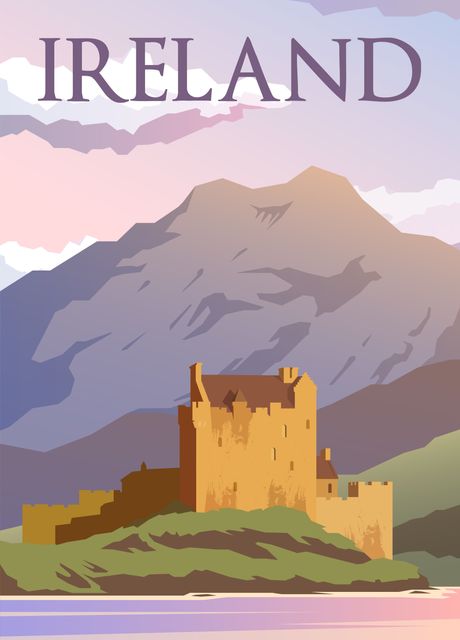 'Ireland Travel Poster' Poster by Five Senses Art | Displate