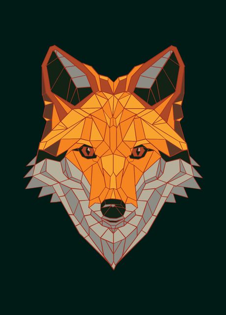 'Polygonal Fox' Poster by ArtNinja | Displate
